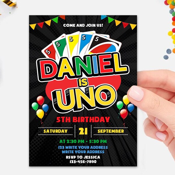 Uno Invitation - Etsy