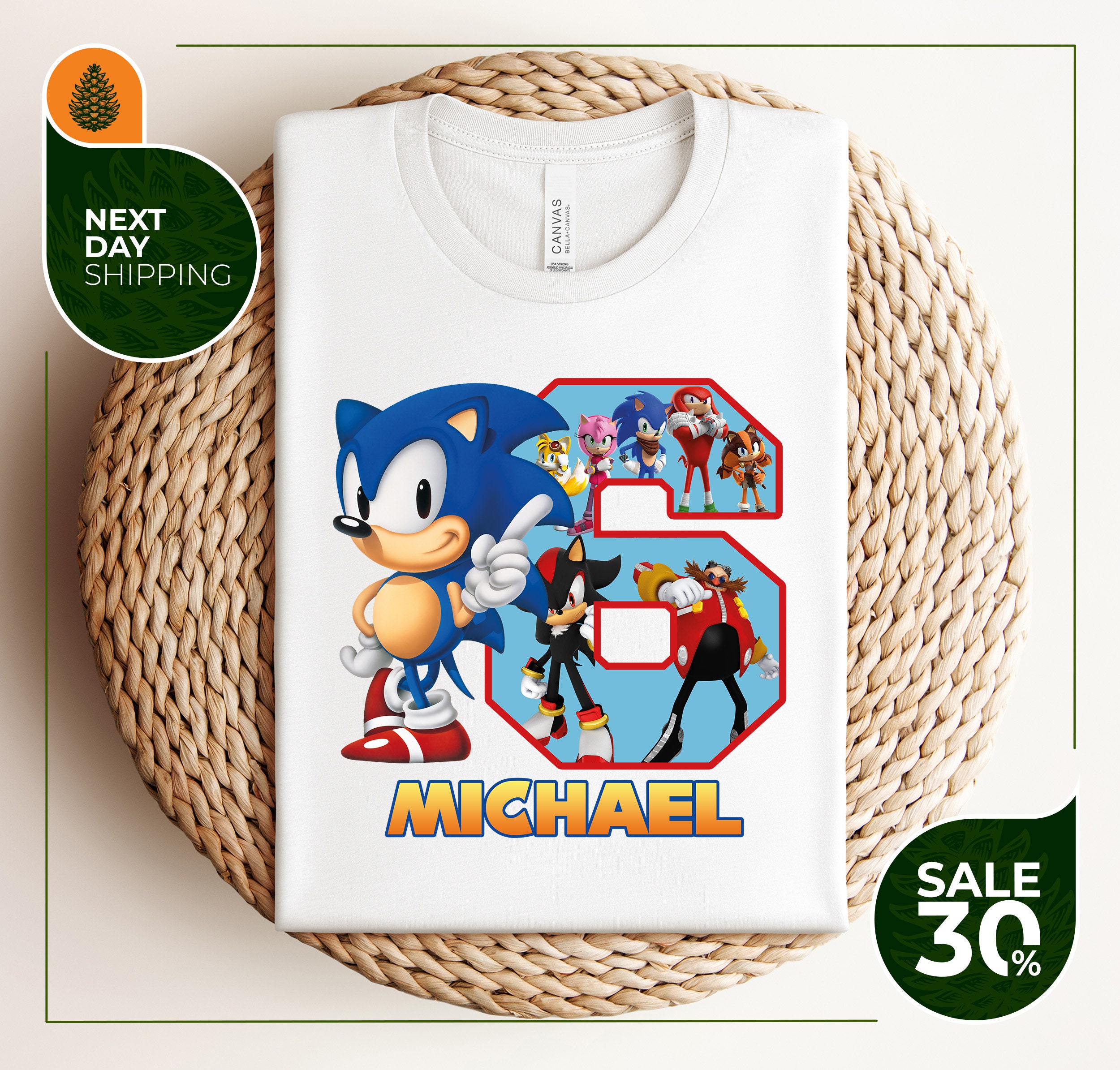 Custom Sonic Birthday Shirt Sonic Birthday Shirt Personalized Sonic the ...