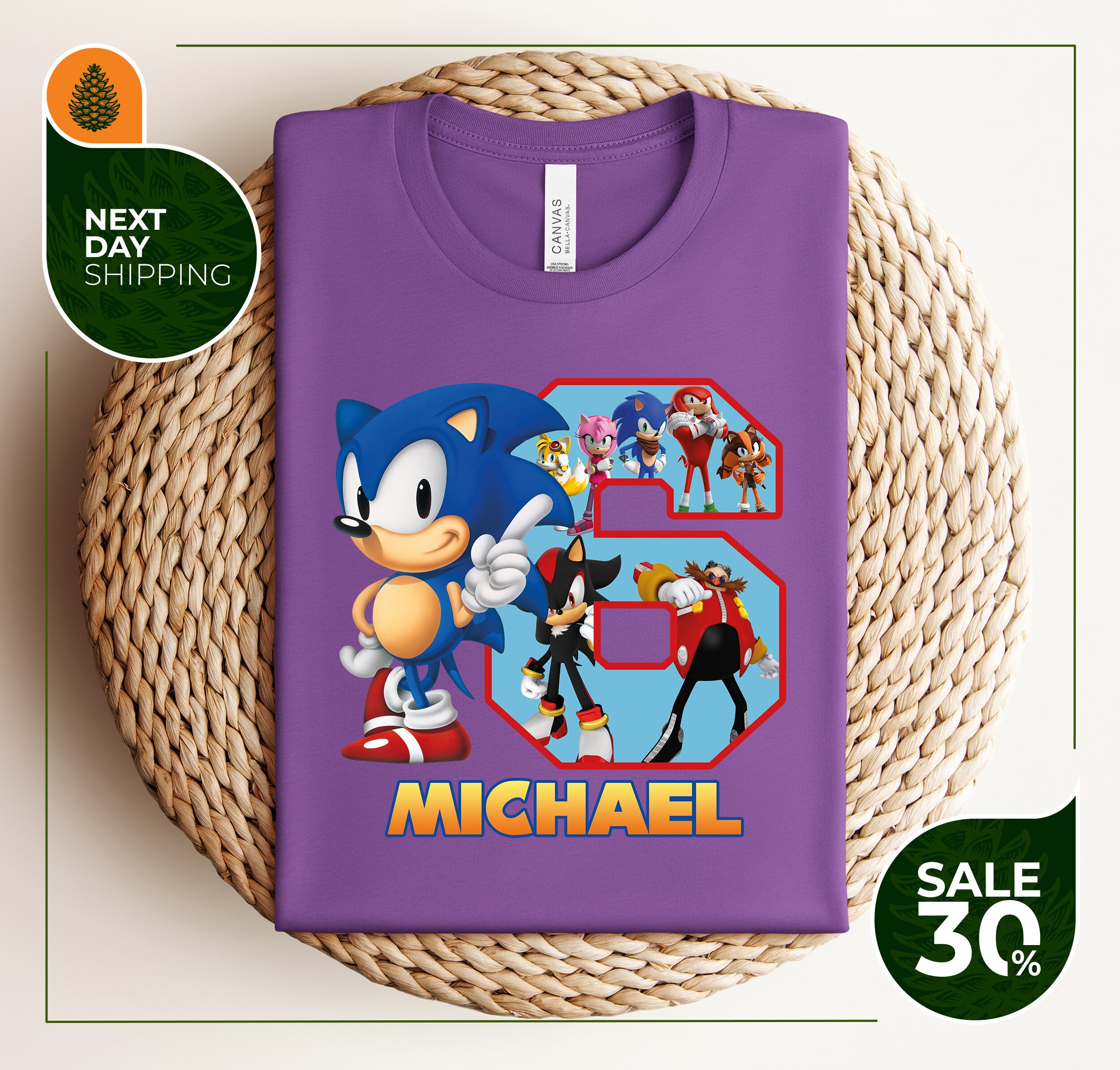 Custom Sonic Birthday Shirt Sonic Birthday Shirt Personalized Sonic the ...