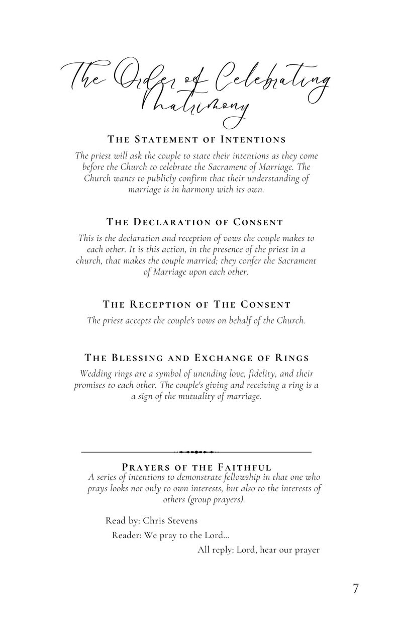 Catholic Wedding Mass Ceremony Booklet 5.5x8.5inch Canva Template - Etsy