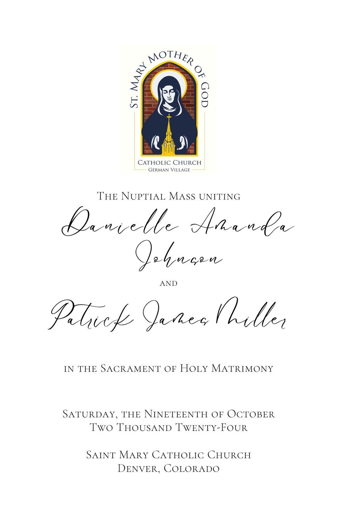 Catholic Wedding Mass Ceremony Booklet 5.5x8.5inch Canva Template - Etsy