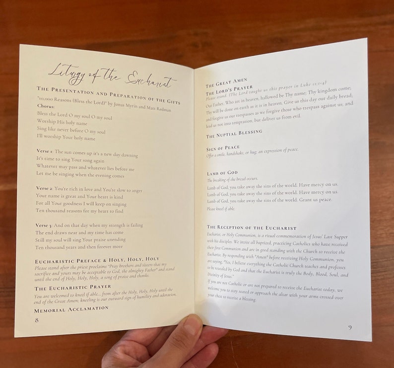 Catholic Wedding Mass Ceremony Booklet 5.5x8.5inch Canva Template - Etsy