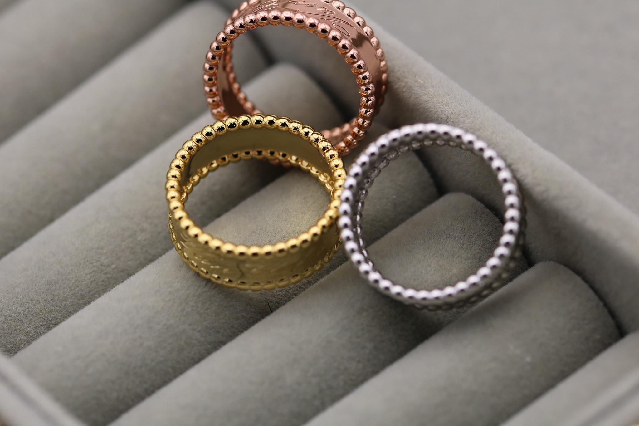 Vintage Signature Perlee Ring Gold Finish Fashionable Ring - Etsy