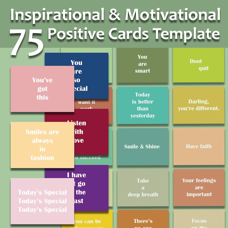 POSITIVE QUOTES PRINTABLE Cards Motivational Quotes Cards ...