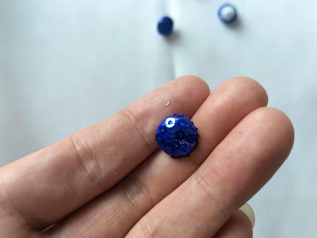 Royal Blue Sequin Buttons, Royal Blue 20mm Button, Blue Buttons Dress ...