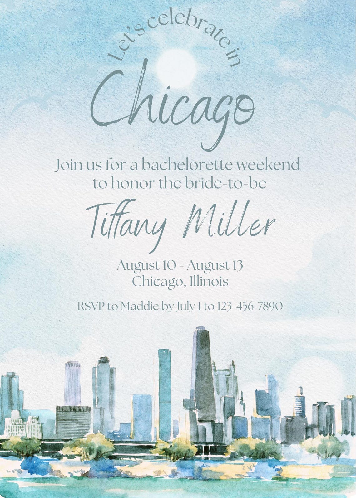Chicago Bachelorette Invitation and Itinerary - Etsy
