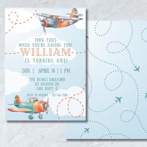 Time Flies Airplane Birthday Invitation - Etsy
