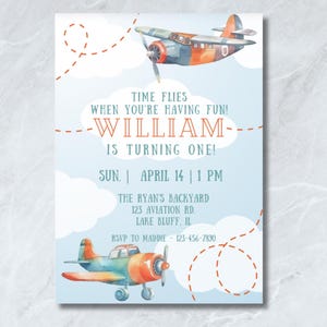 Time Flies Airplane Birthday Invitation - Etsy
