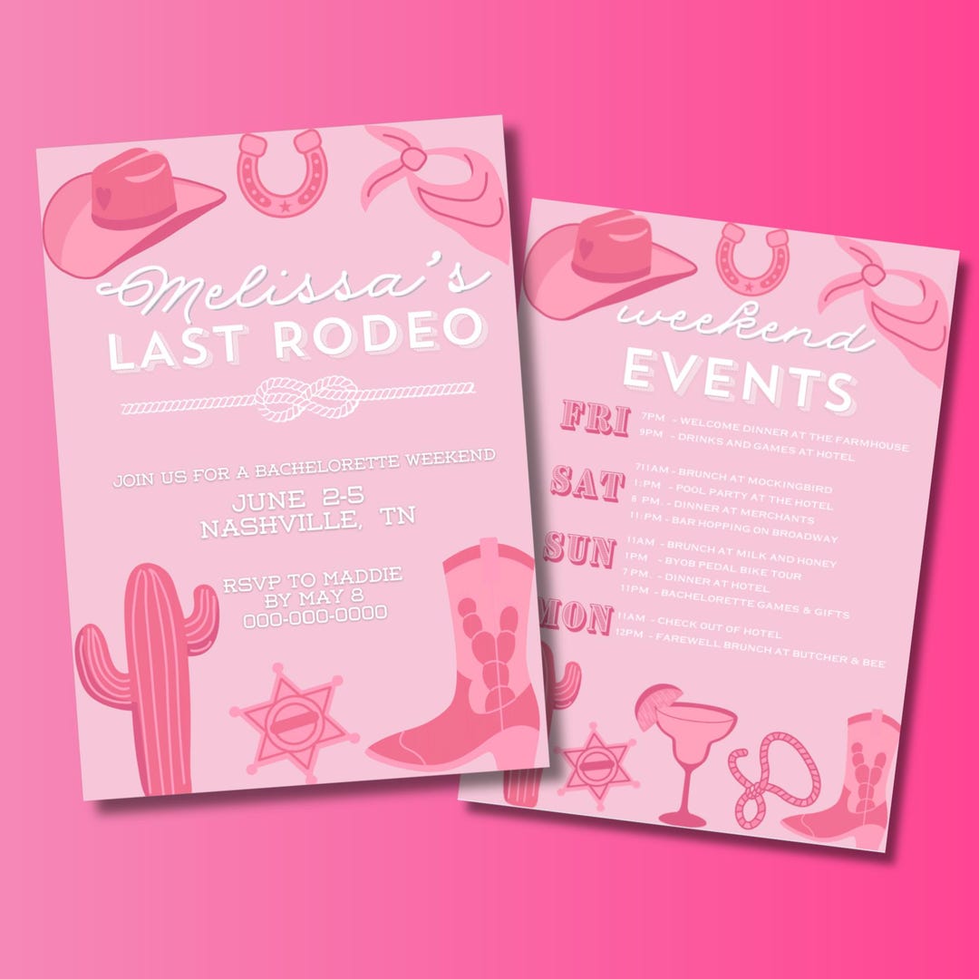 Last Rodeo Bachelorette Invitation and Itinerary - Etsy