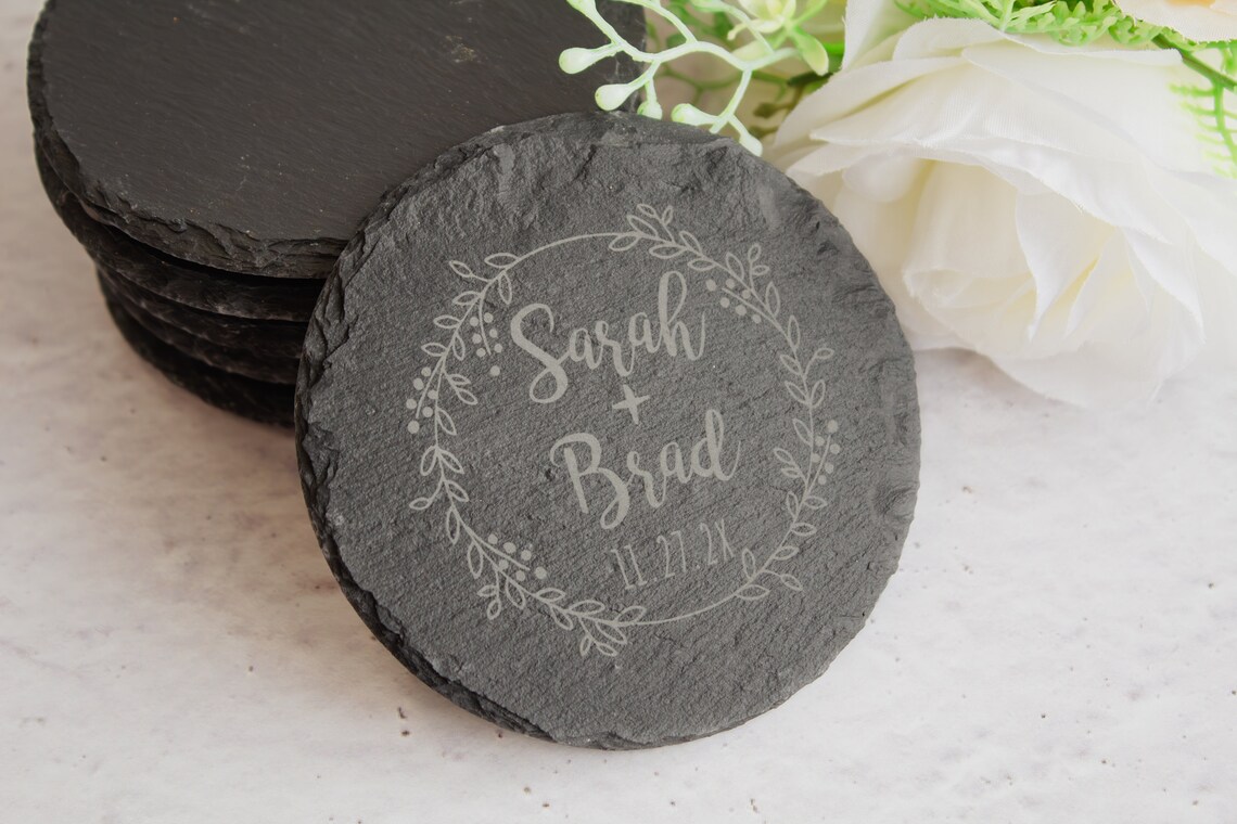 Bulk Quantity Wedding Favors - Unique Wedding Mementos - Engraved Slate ...