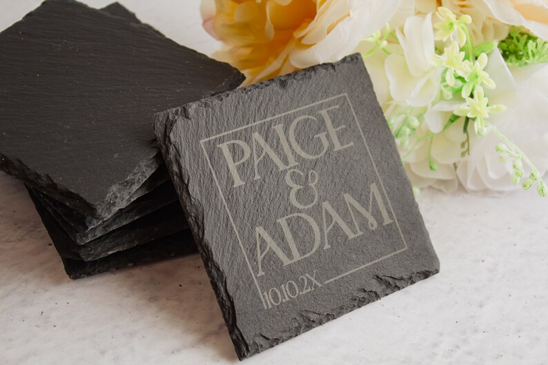 Bulk Quantity Wedding Favors - Unique Wedding Mementos - Engraved Slate ...