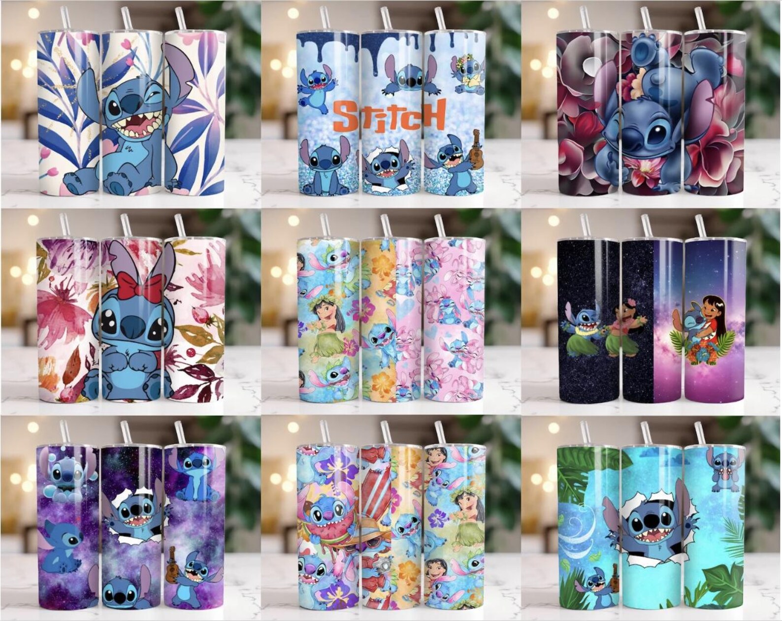 130 Stitch Tumbler Wrap Bundle, Stitch Sublimation Designs, 20 Oz ...