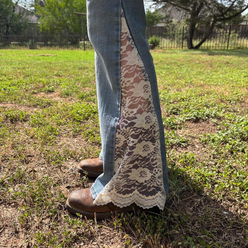 Bootcut Jeans With Lace - Etsy