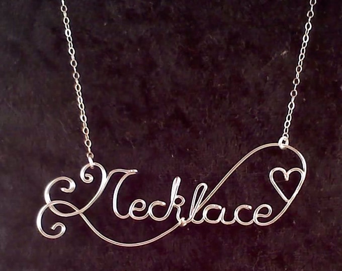 CUSTOM Wire Name or Special Word in Non-tarnish Silver Plated - Etsy