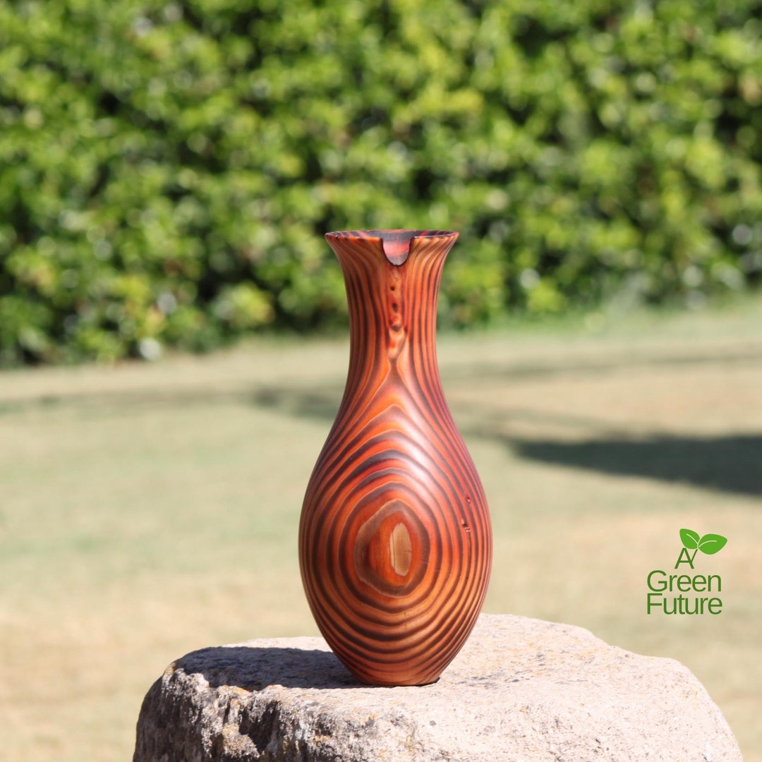 Unique Handmade Pine Tree Vase, Rustic Natural Décor for Fresh Flowers ...
