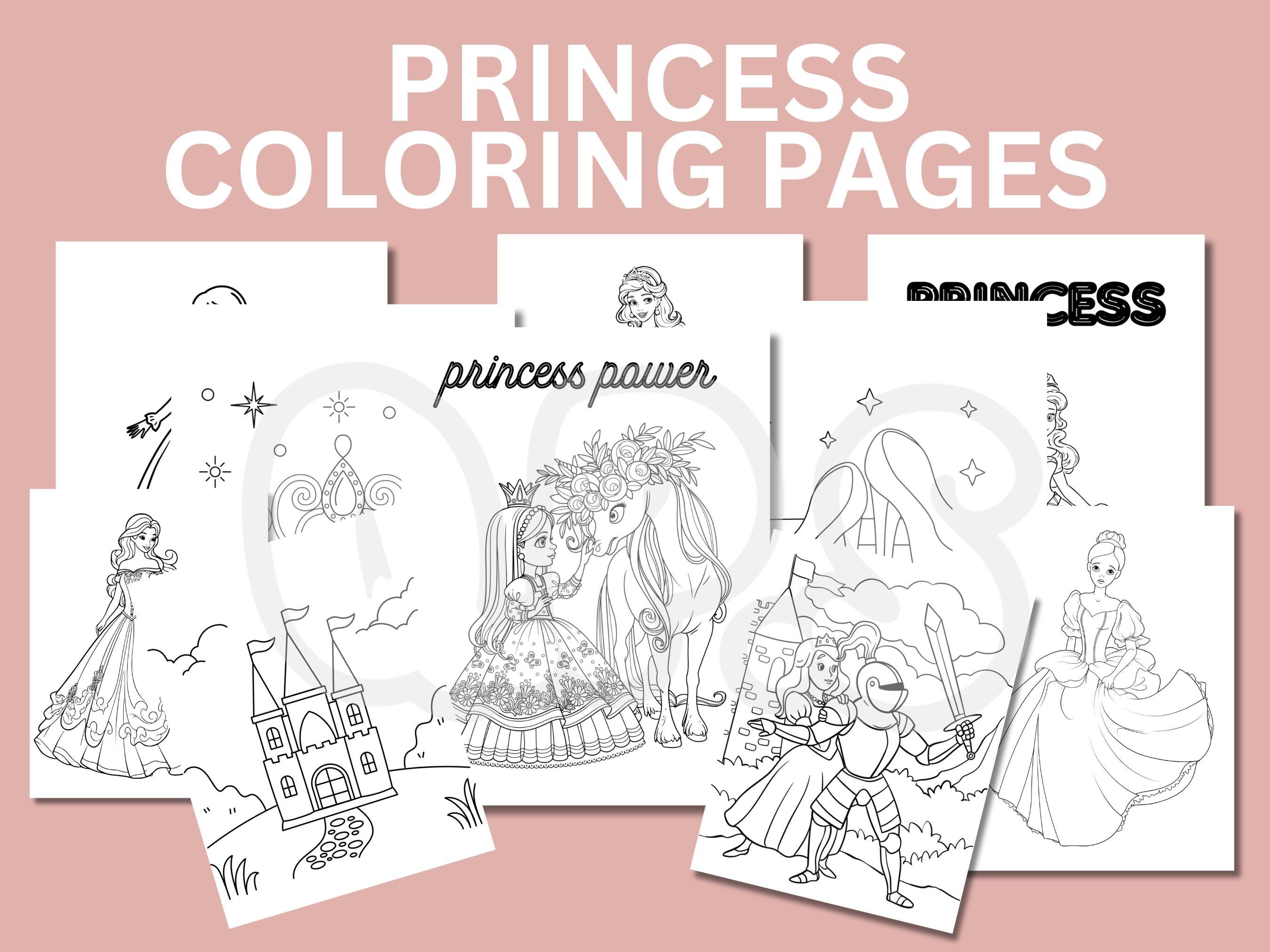25 Princess Coloring Pages, Coloring Sheet Bundle, Printable - Etsy