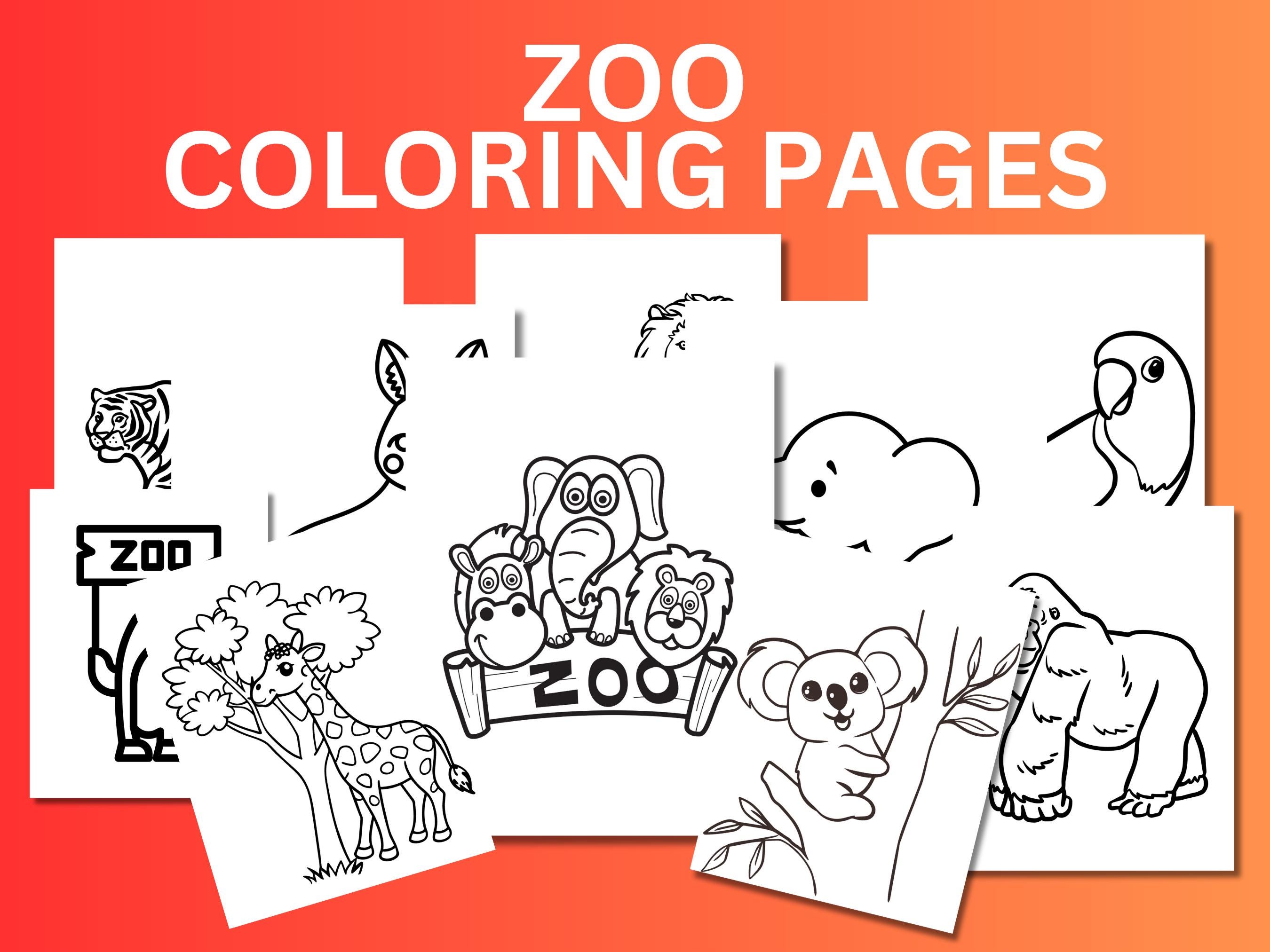 Zoo Coloring Pages, Coloring Page Bundle, 10 Sheets - Etsy