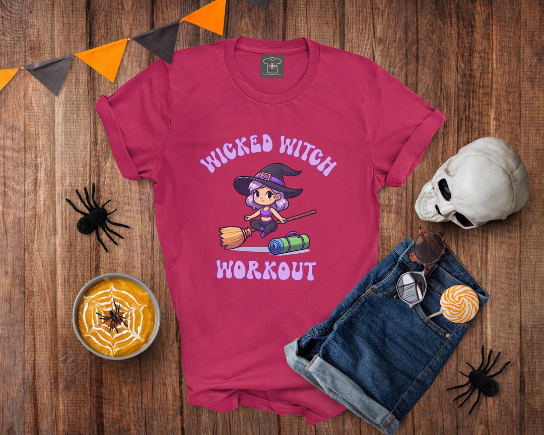 Halloween Wicked Witch Workout Unisex Heavy Cotton Tee - Etsy
