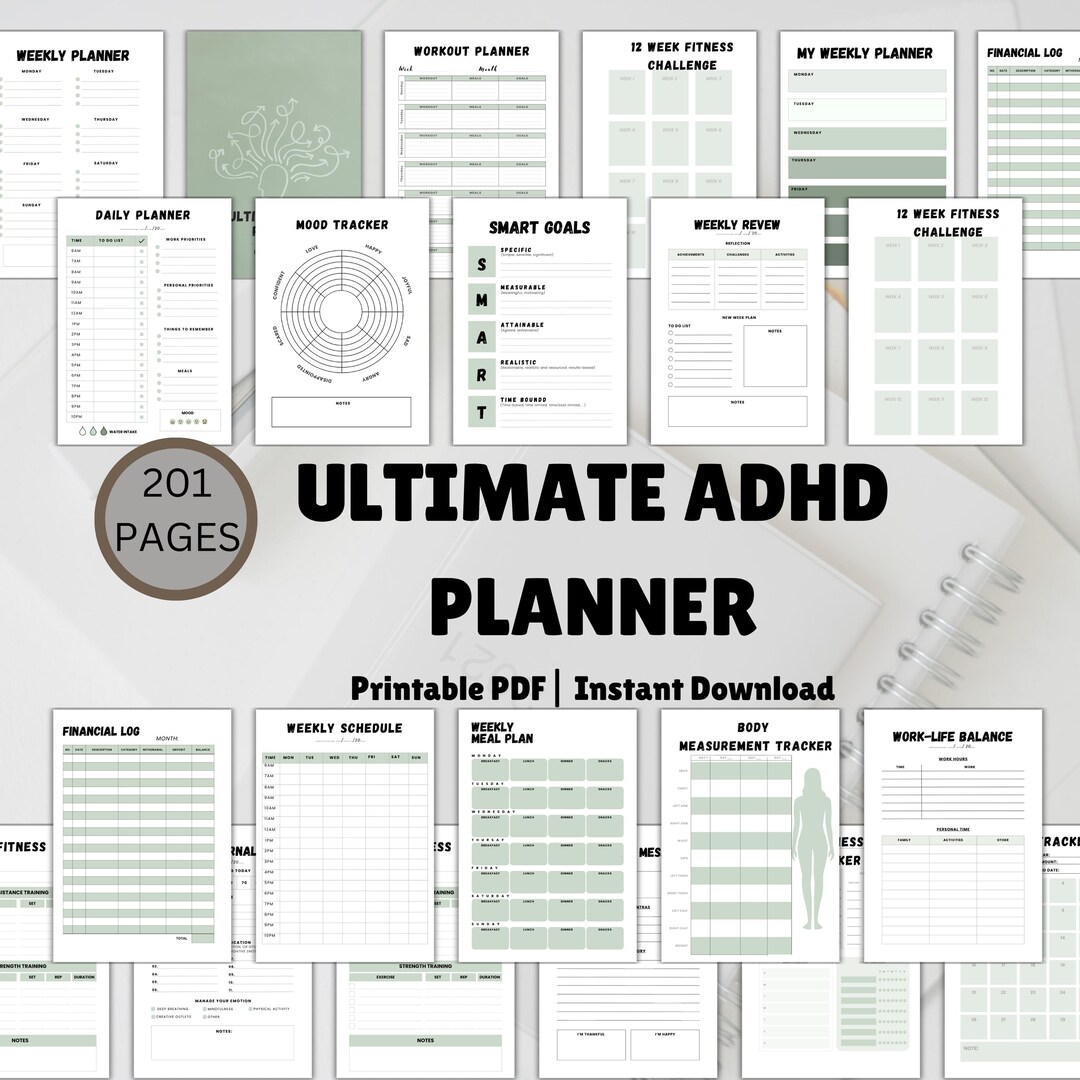 ADHD Workbook, ADHD Planner, ADHD Templates, Adhd Printables, Adhd ...