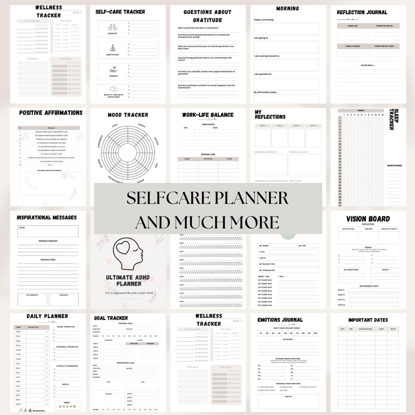 ADHD Workbook, ADHD Planner, ADHD Templates, Adhd Printables, Adhd ...