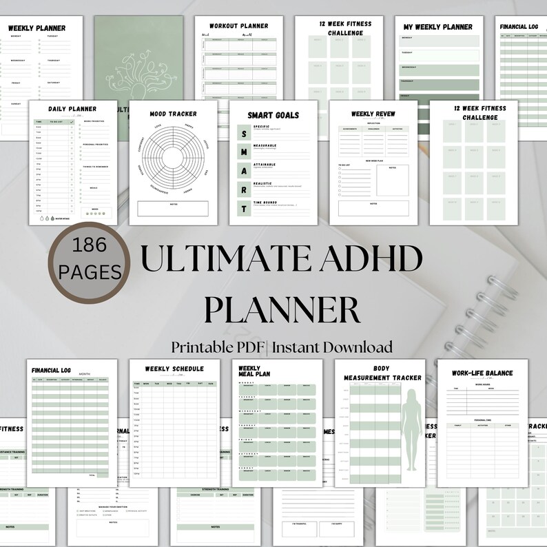 ADHD Workbook, ADHD Planner, ADHD Templates, Adhd Printables, Adhd ...