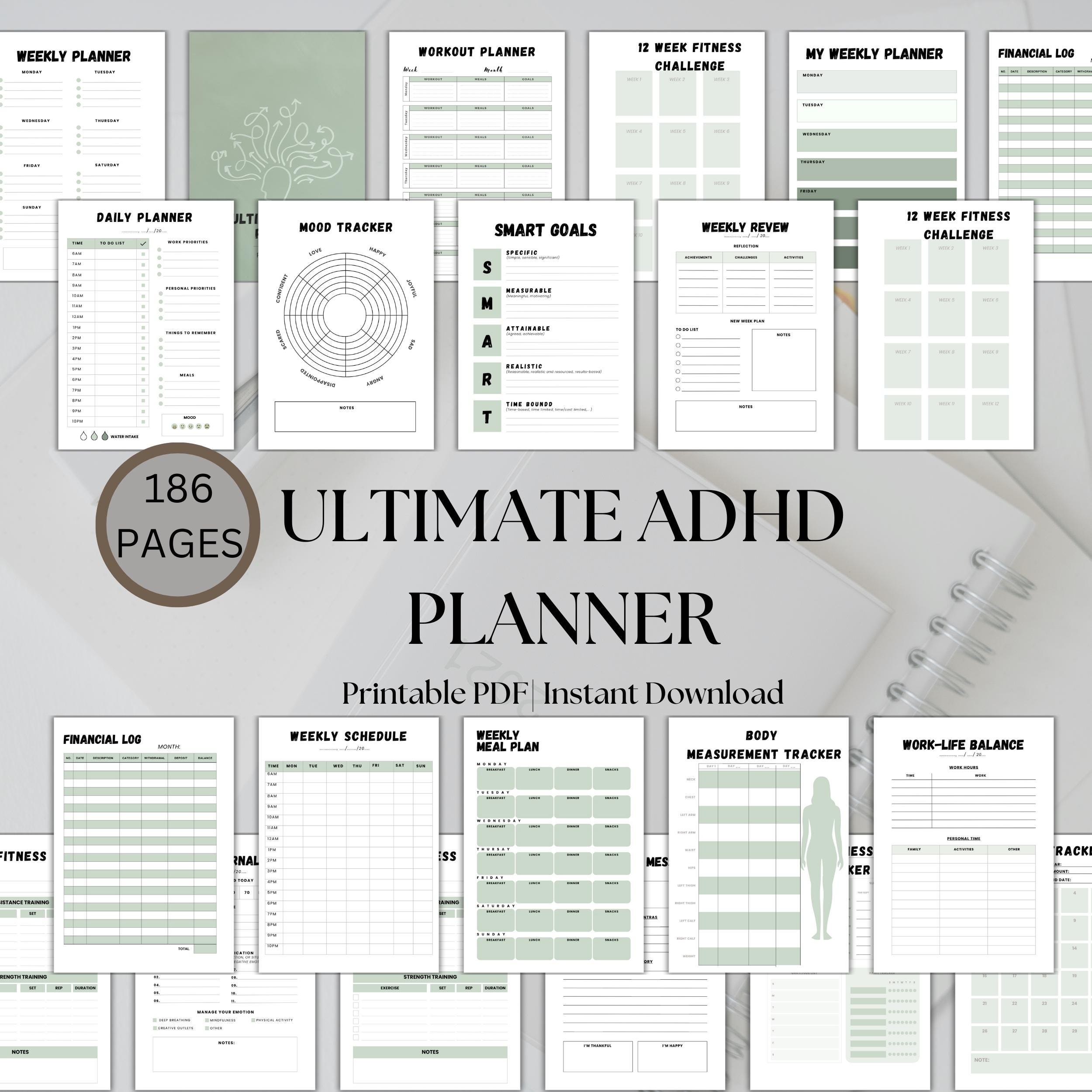 ADHD Workbook, ADHD Planner, ADHD Templates, Adhd Printables, Adhd ...