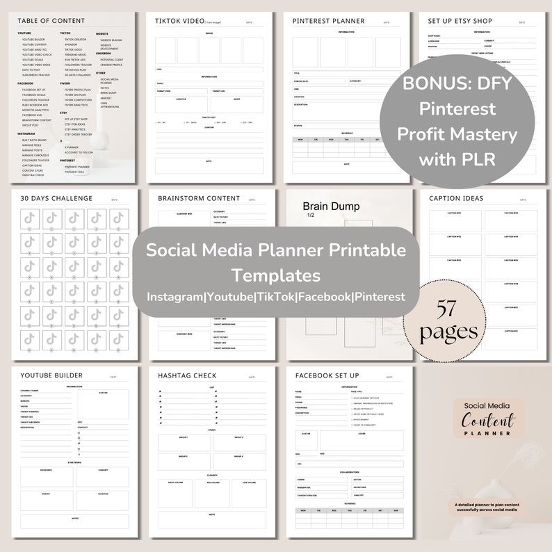 Social Media Planner, Content Planner, Social Media Manager, Instagram ...