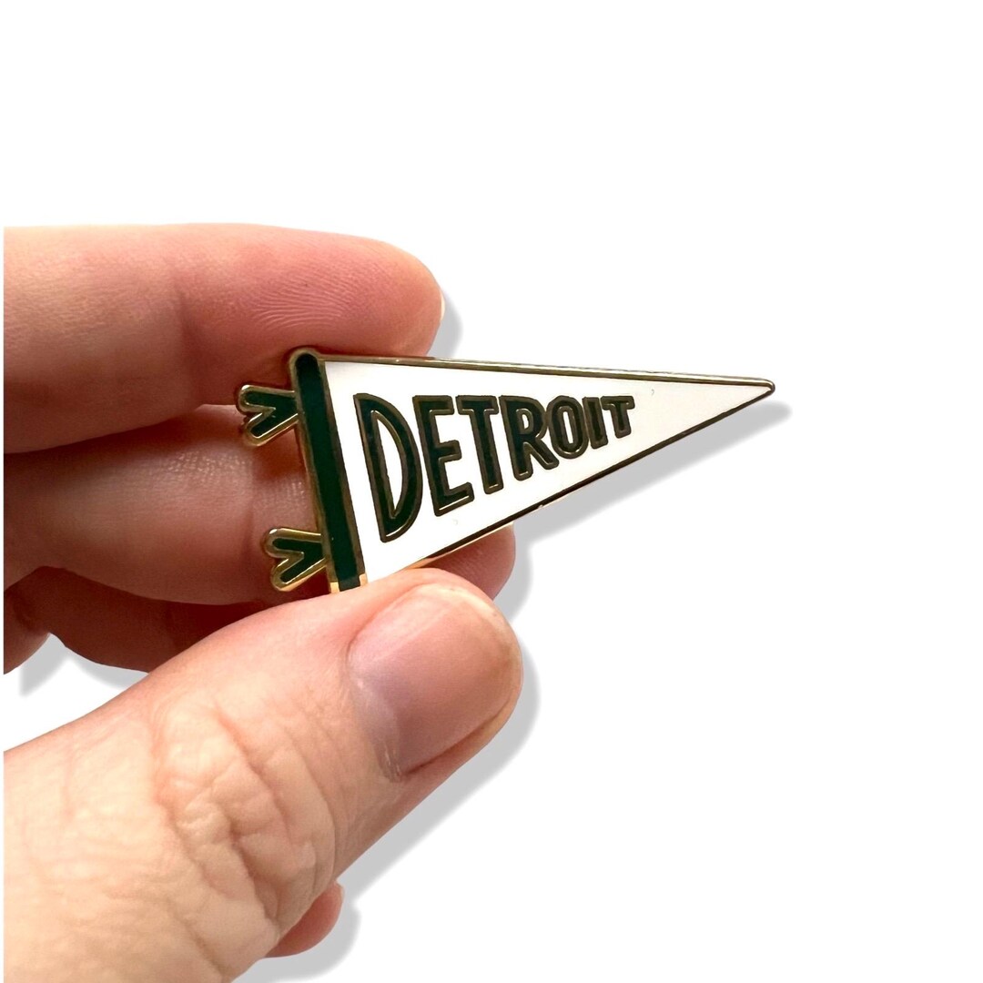 Detroit Pennant Flag Enamel Pin | Vintage-inspired Detroit Souvenir ...