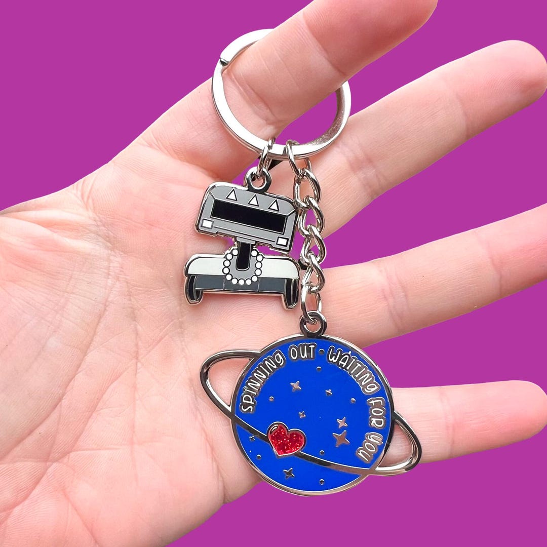 Satellite Inspired “spinning Out, Waiting for You” Enamel Keychain - Etsy