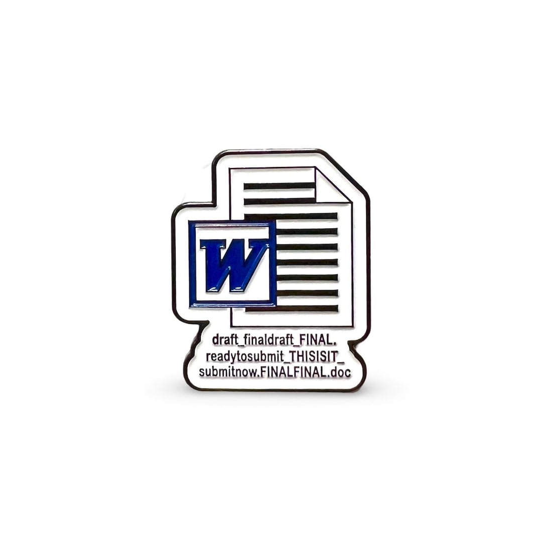 FINAL Word Doc Enamel Pin Cute Office Accessory Fun Typing Writing ...