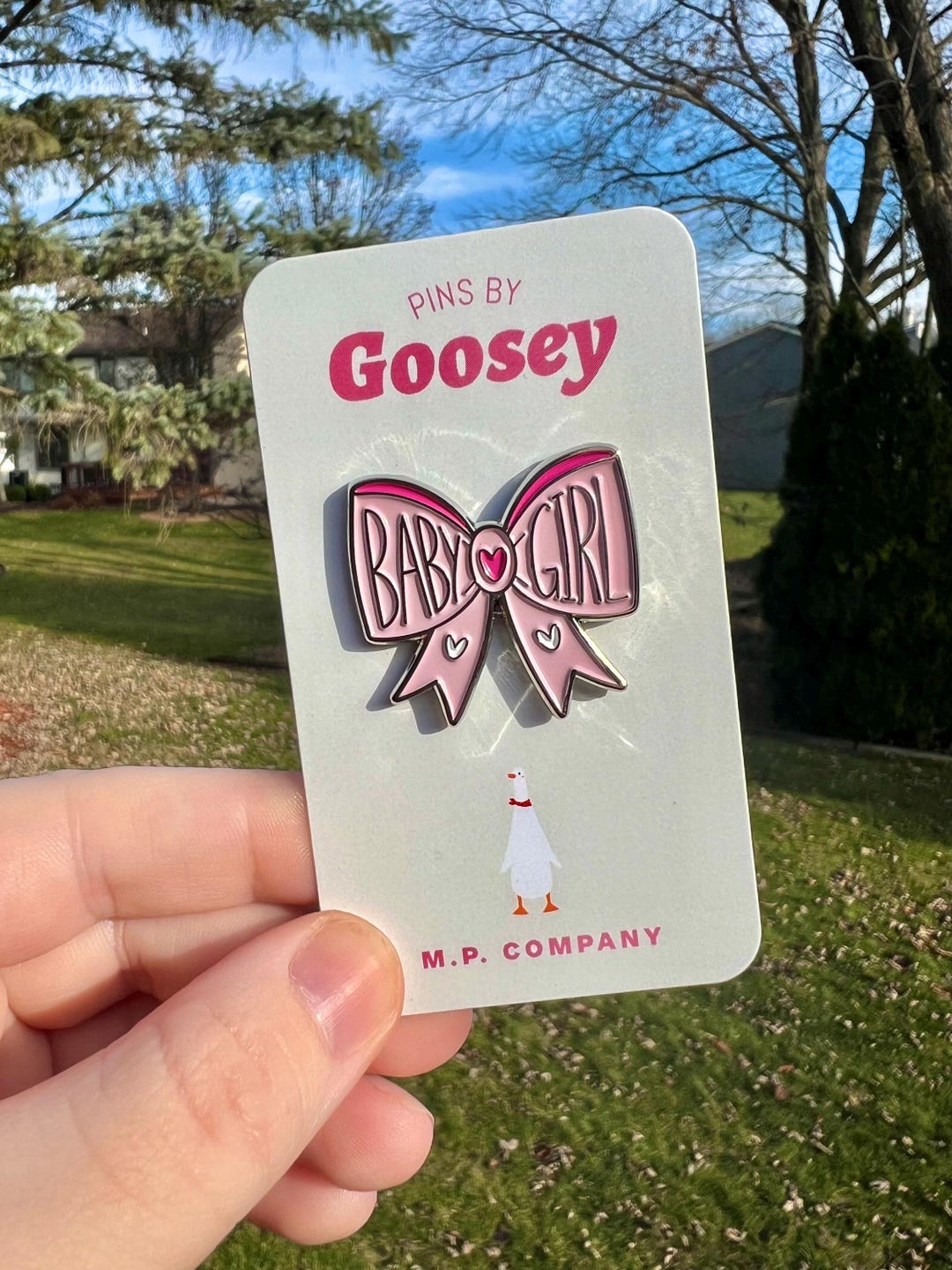 Baby Girl Pink Bow Enamel Pin - Etsy