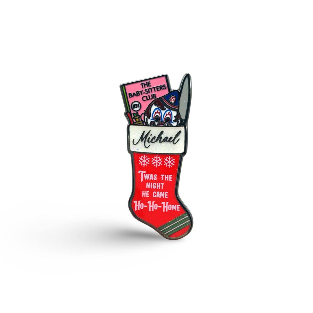 Christmas Horror Stocking "michael" Enamel Pin - Halloween - Etsy