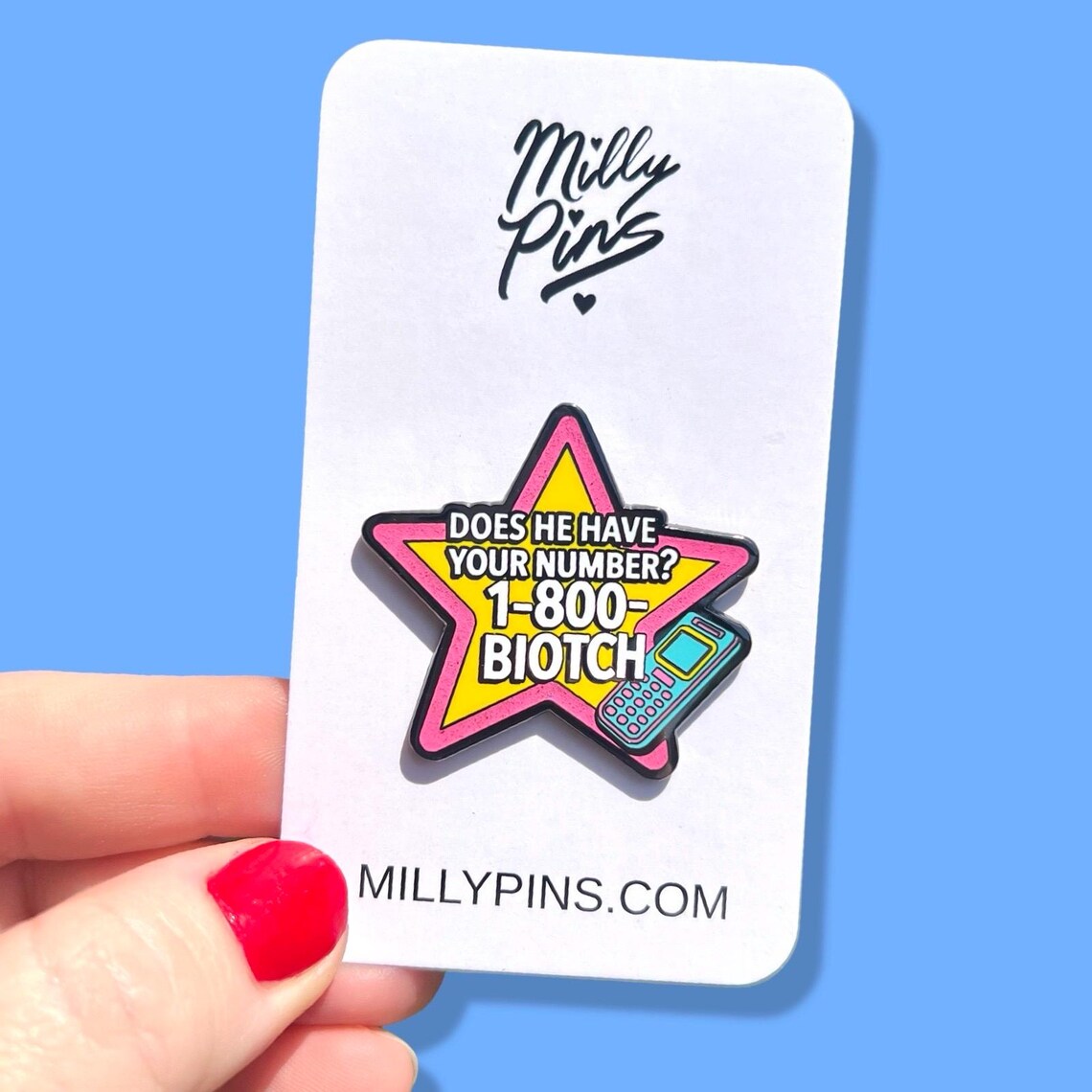She’s the Man Enamel Pin – “1-800-BIOTCH” Amanda Quote, Y2K Movie ...