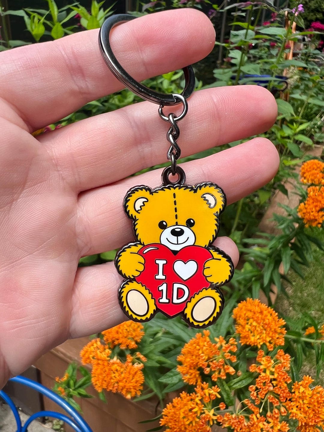 I Love 1D Teddy Bear - One Direction Enamel Pin and Keychain - 1D Fan ...