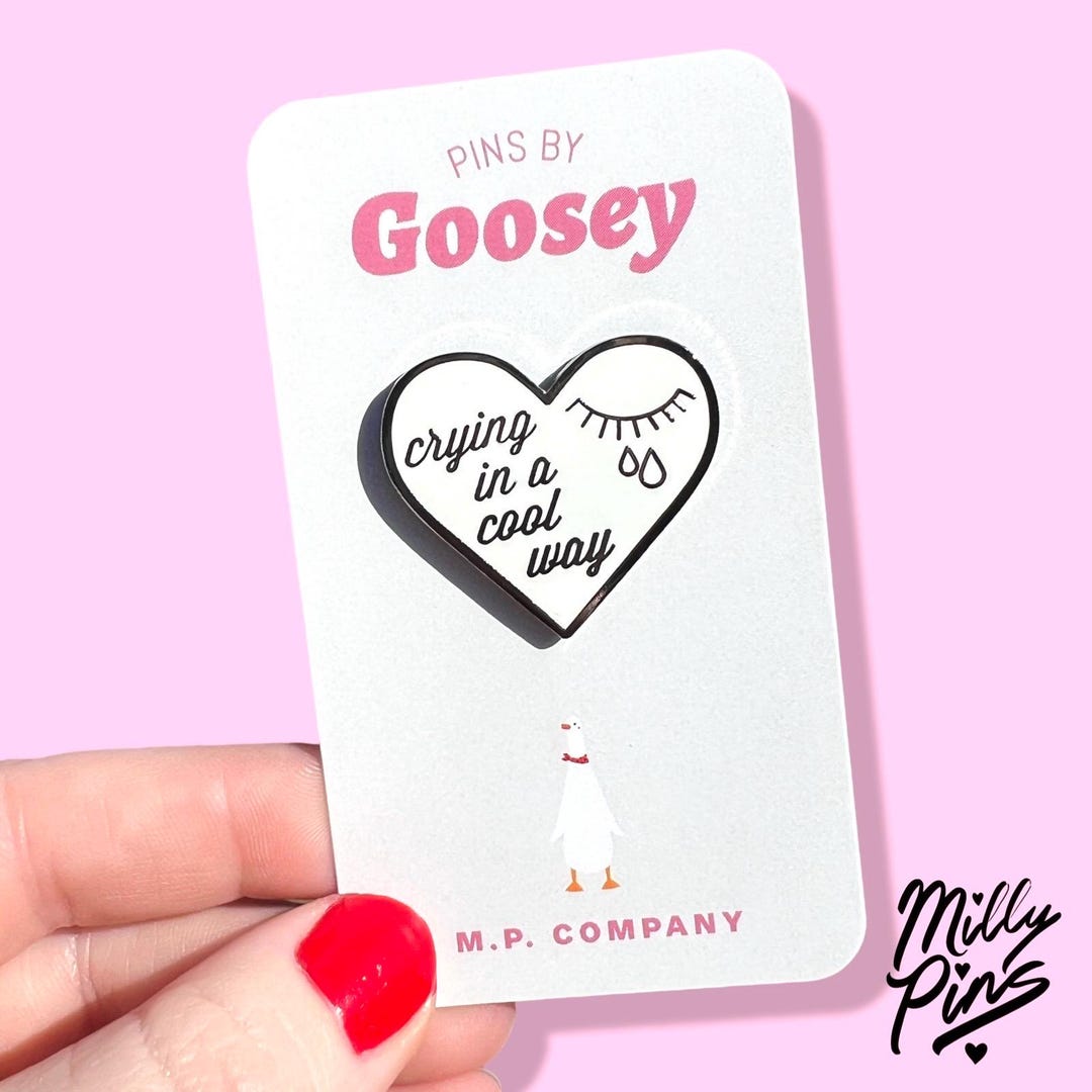 Crying in a Cool Way Enamel Pin – Funny Emotions Pin, Unique Gift for ...