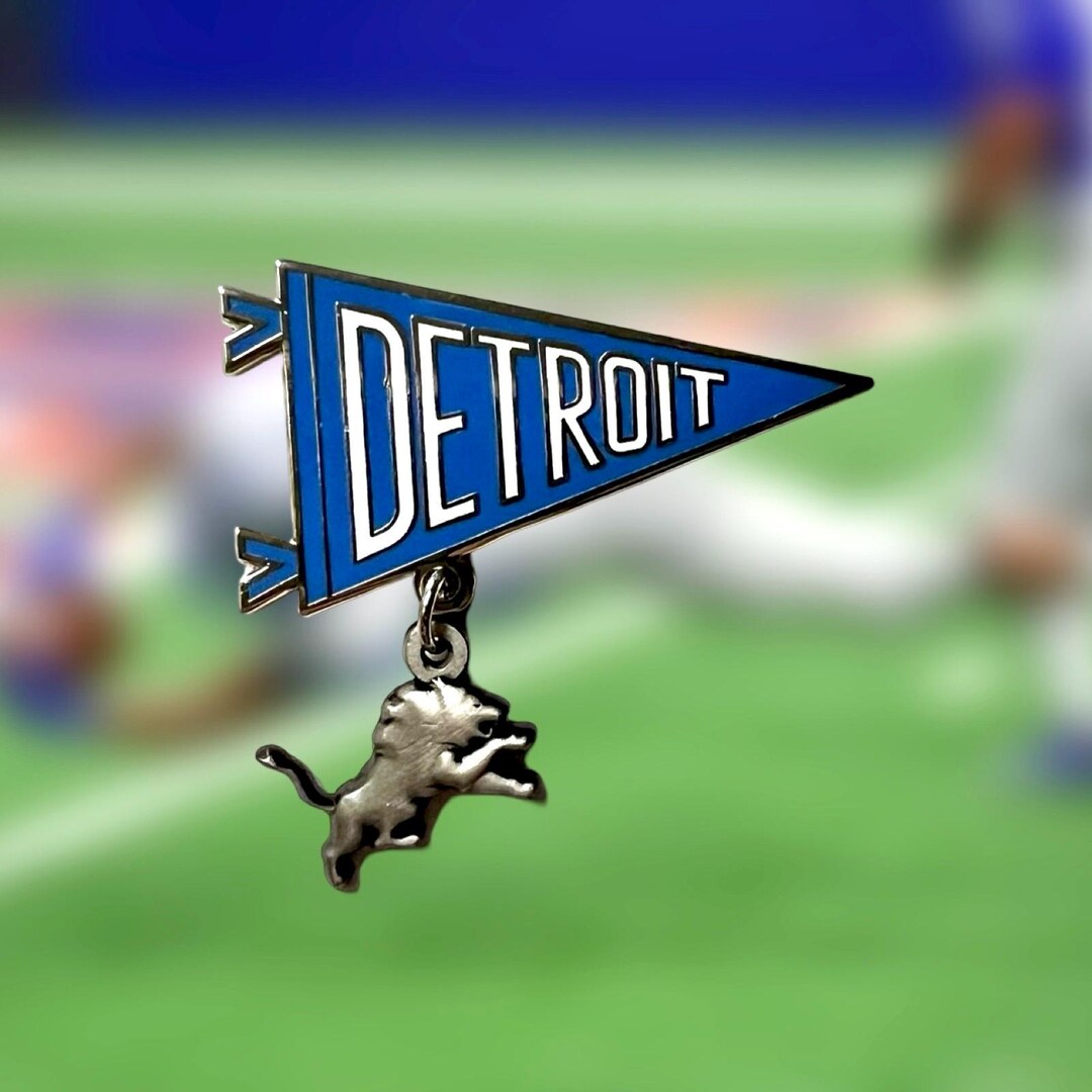 Detroit Football Team Pennant Flag Enamel Pin – NFL Fan Accessory ...