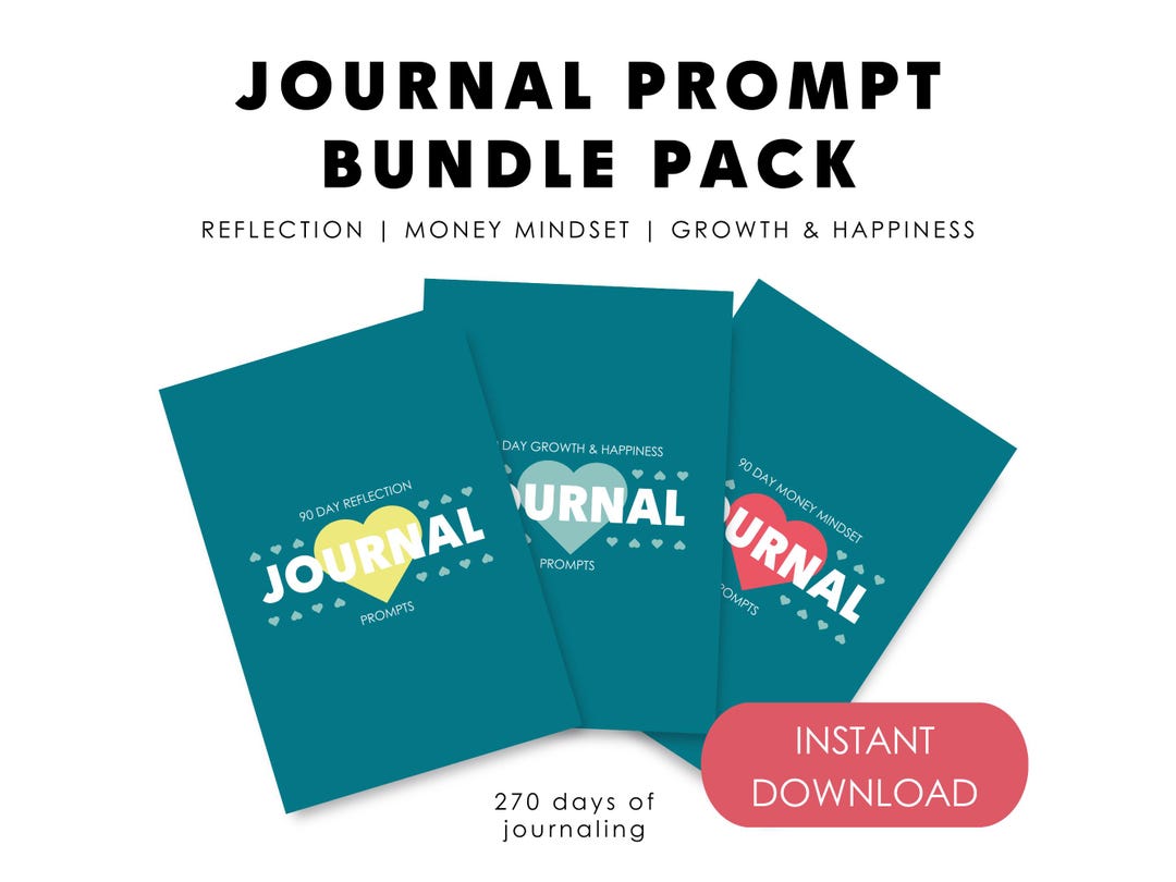 Journal Prompt Bundle Pack Editable PDF Reflection Money Mindset Growth ...