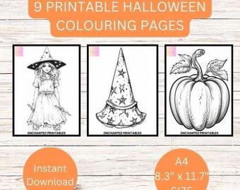 10 Printable Halloween Coloring Pages for Kids | Instant Download | Fun ...