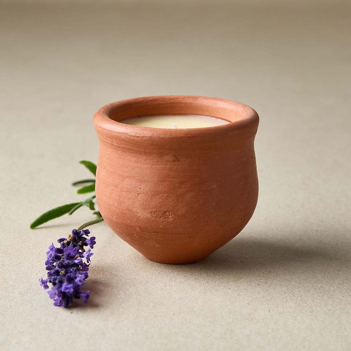 Handmade Beeswax Terracotta Clay Pot Dalit Candle | Original Scent ...