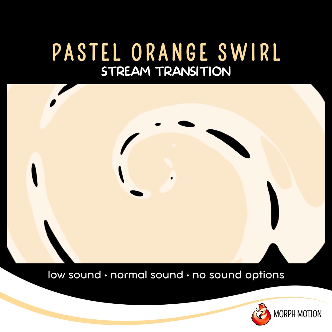 Pastel Orange Swirl Stream Transition With Audio, Animated Twitch ...