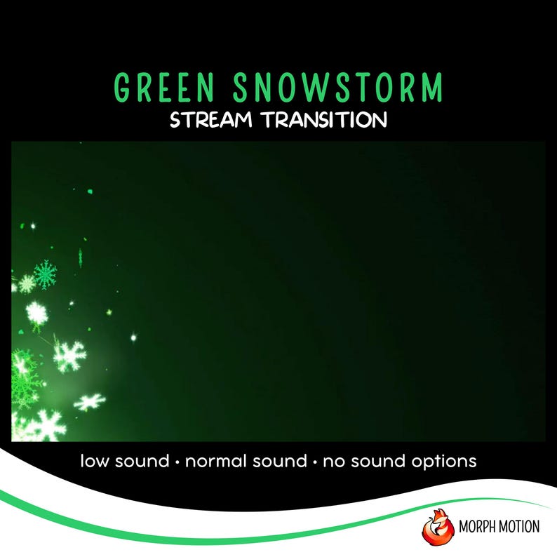 Green Snowstorm Stream Transition, Animated Winter Stinger (webm) - Etsy
