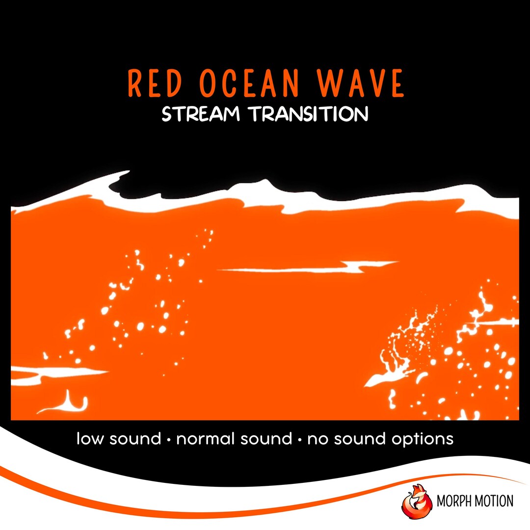 Red Ocean Wave Transition, Twitch Stinger Sea Waves, Animated Pastel ...