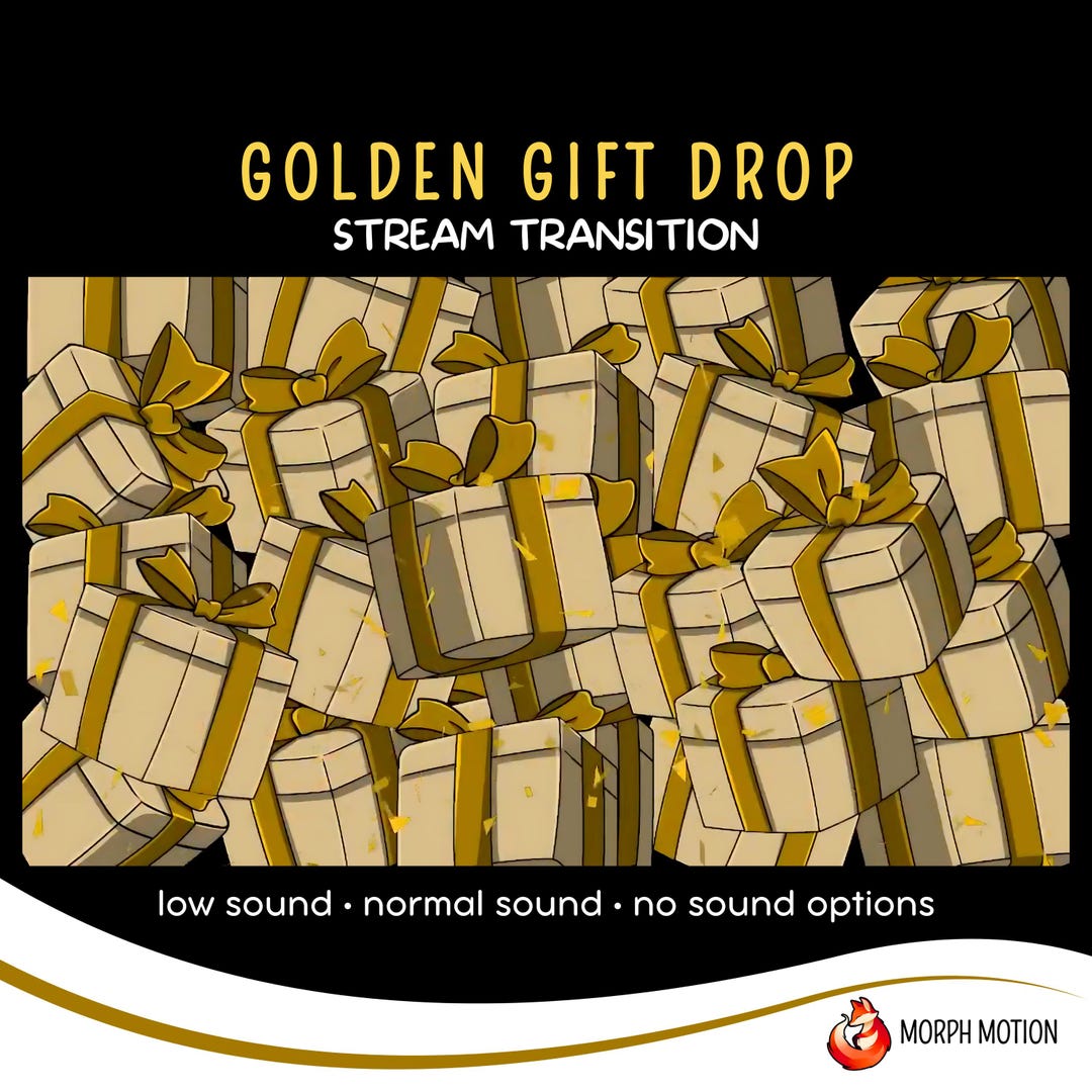 Golden Gift Drop Animated Transition With Audio, Twitch Stream Stinger ...