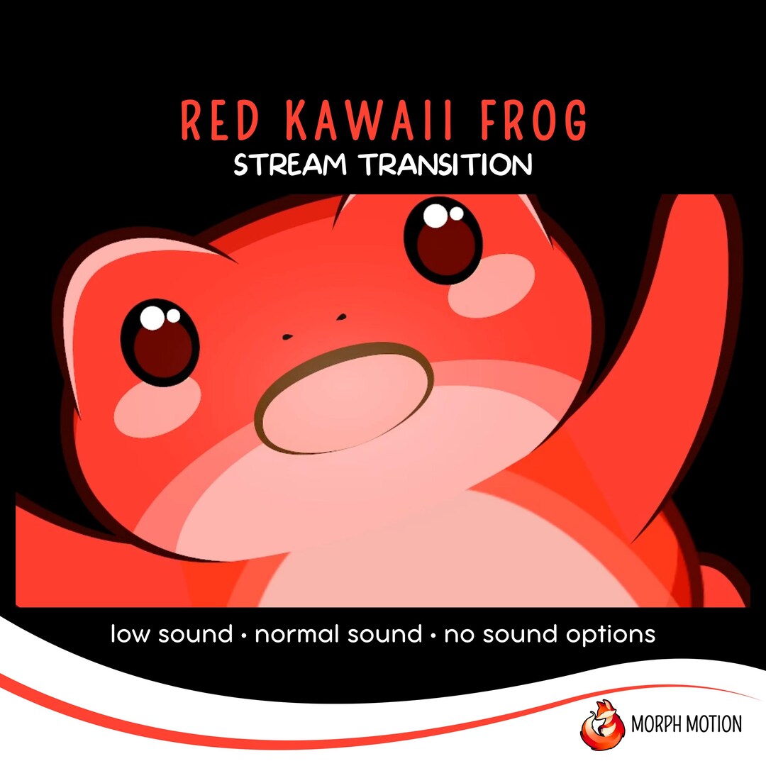 Red Kawaii Frog Stream Transition, Animated Stinger (webm) - Etsy