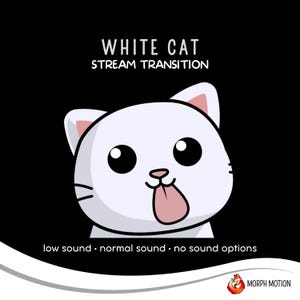 White Cat Animated Stream Transition, Kawaii Twitch Stinger - Etsy