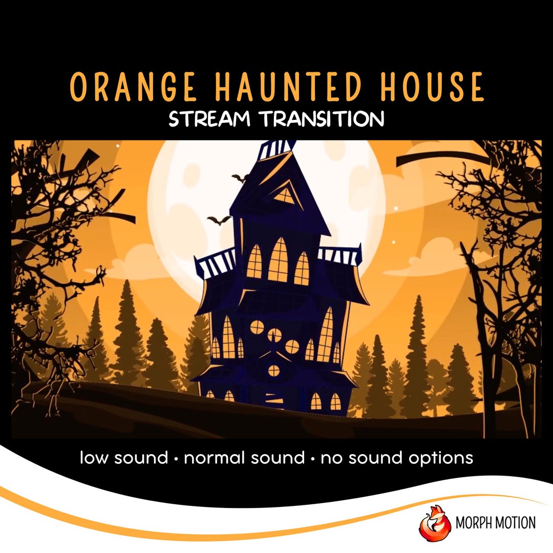 Orange Haunted House Stream Transition, Spooky Gothic Animation (webm ...