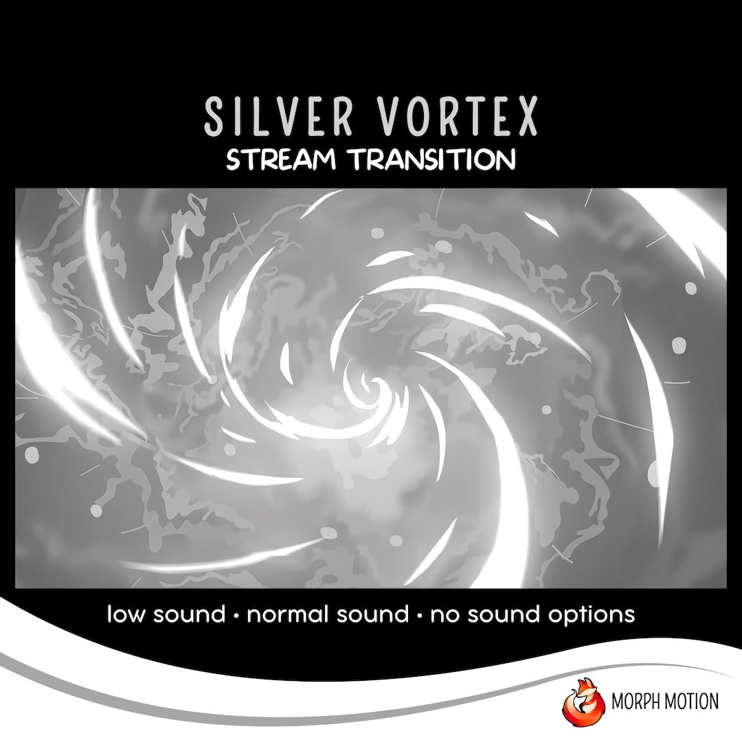 Silver Vortex Animated Stream Transition With Audio (webm) - Etsy Canada