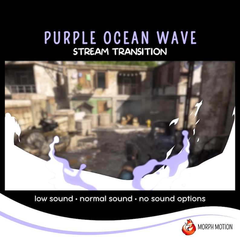 Purple Ocean Wave Transition, Twitch Stinger Sea Waves, Animated Pastel ...