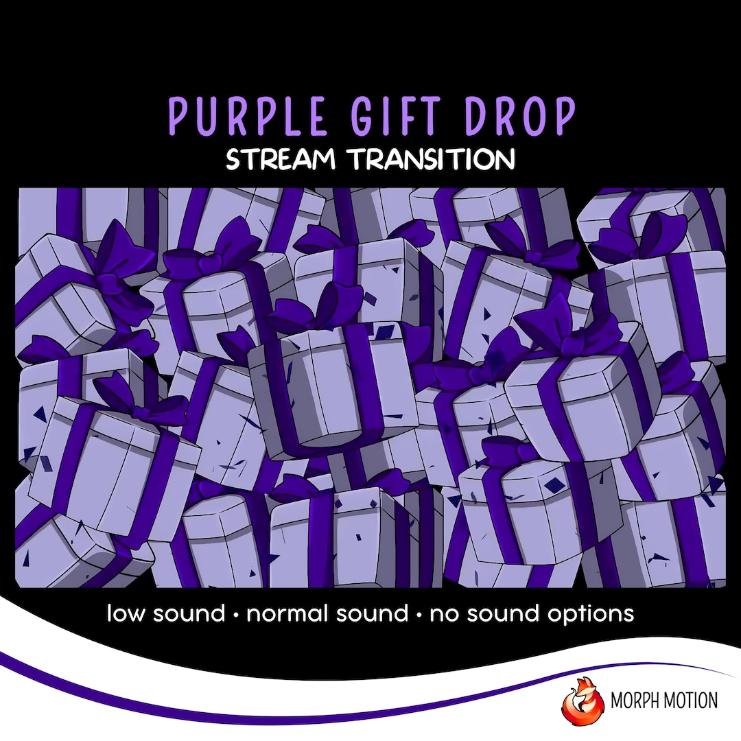 Purple Gift Drop Animated Transition With Audio, Twitch Stream Stinger ...
