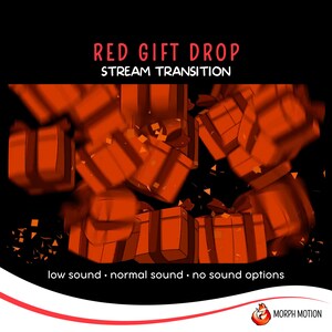 Red Gift Drop Animated Transition With Audio, Twitch Stream Stinger ...